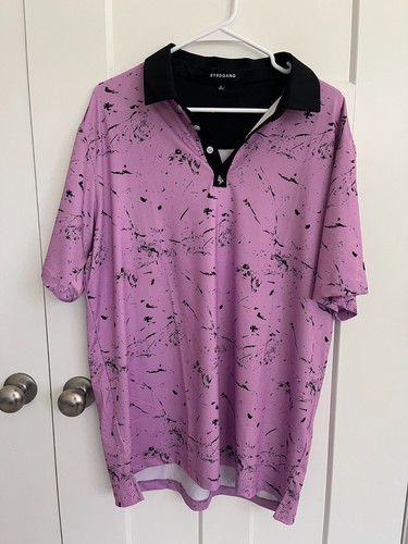 Byrd Gang Golf Short Sleeve Pink & Black Drip Polo Shirt X Large 4 Way ...