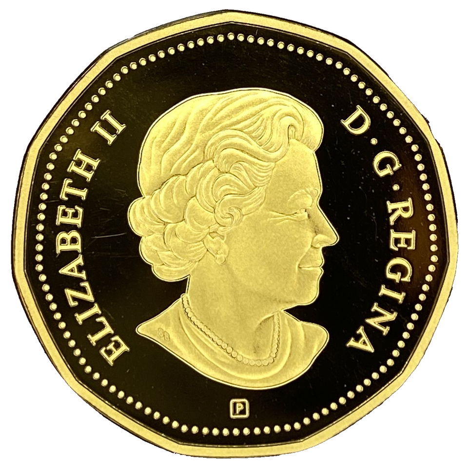 2016 CANADA LOONIE PROOF GOLD PLATED 99.99% PURE SILVER ONE 1 DOLLAR ...