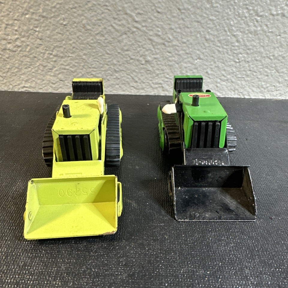 Vintage Tonka Loader Lot light and dark Green 5.5" long 1970s nice lot ...