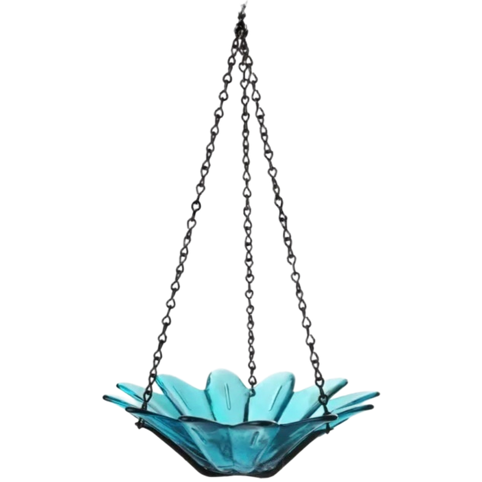 Blue Green Clear Daisy Hanging Bird Feeder for Garden Patio Outdoor ...
