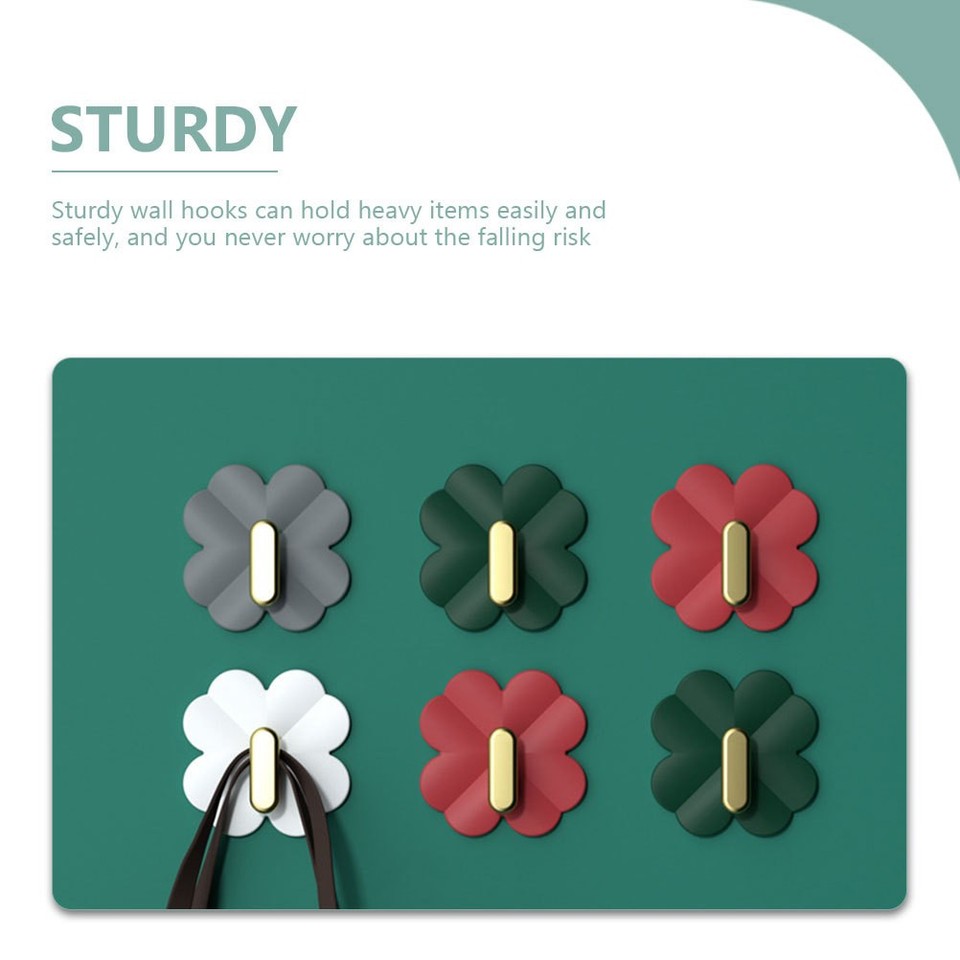 4Pcs Adhesive Wall Hooks Multi-use Plastic Hooks Kitchen Bathroom Wall ...