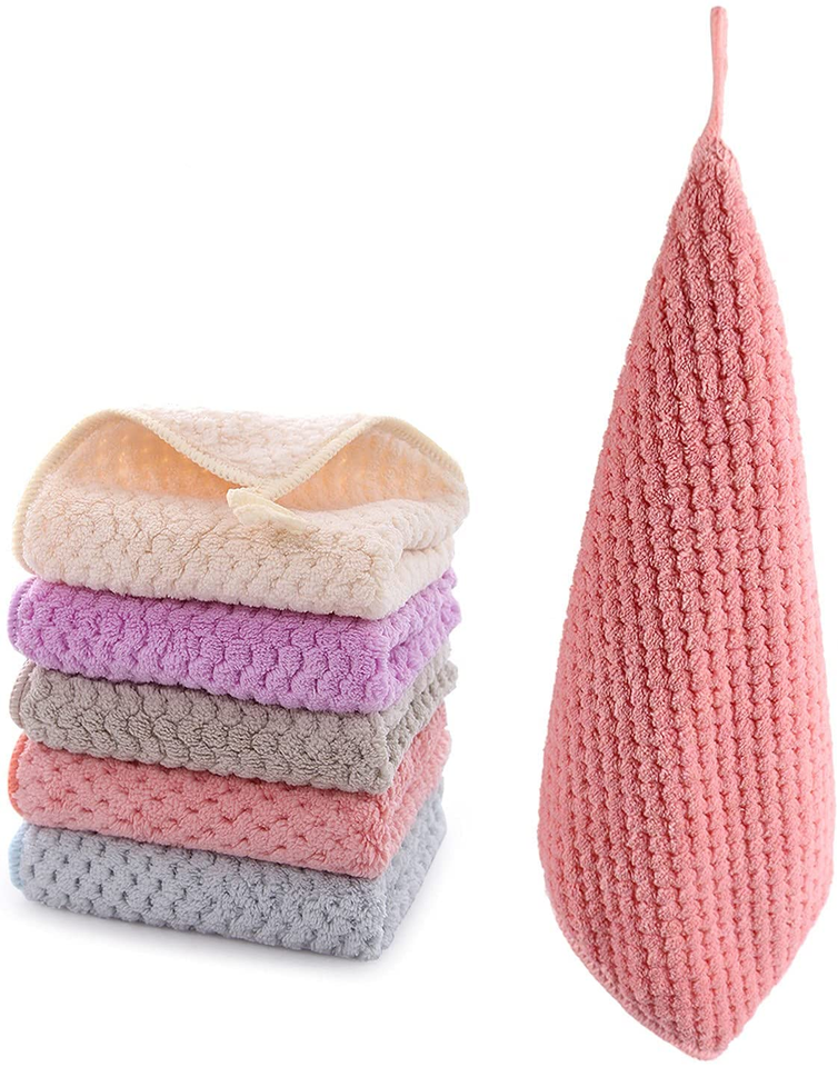 Small Towels with Hanging Loop，Hand Dry Towels for Kitchen & Bathroom ...