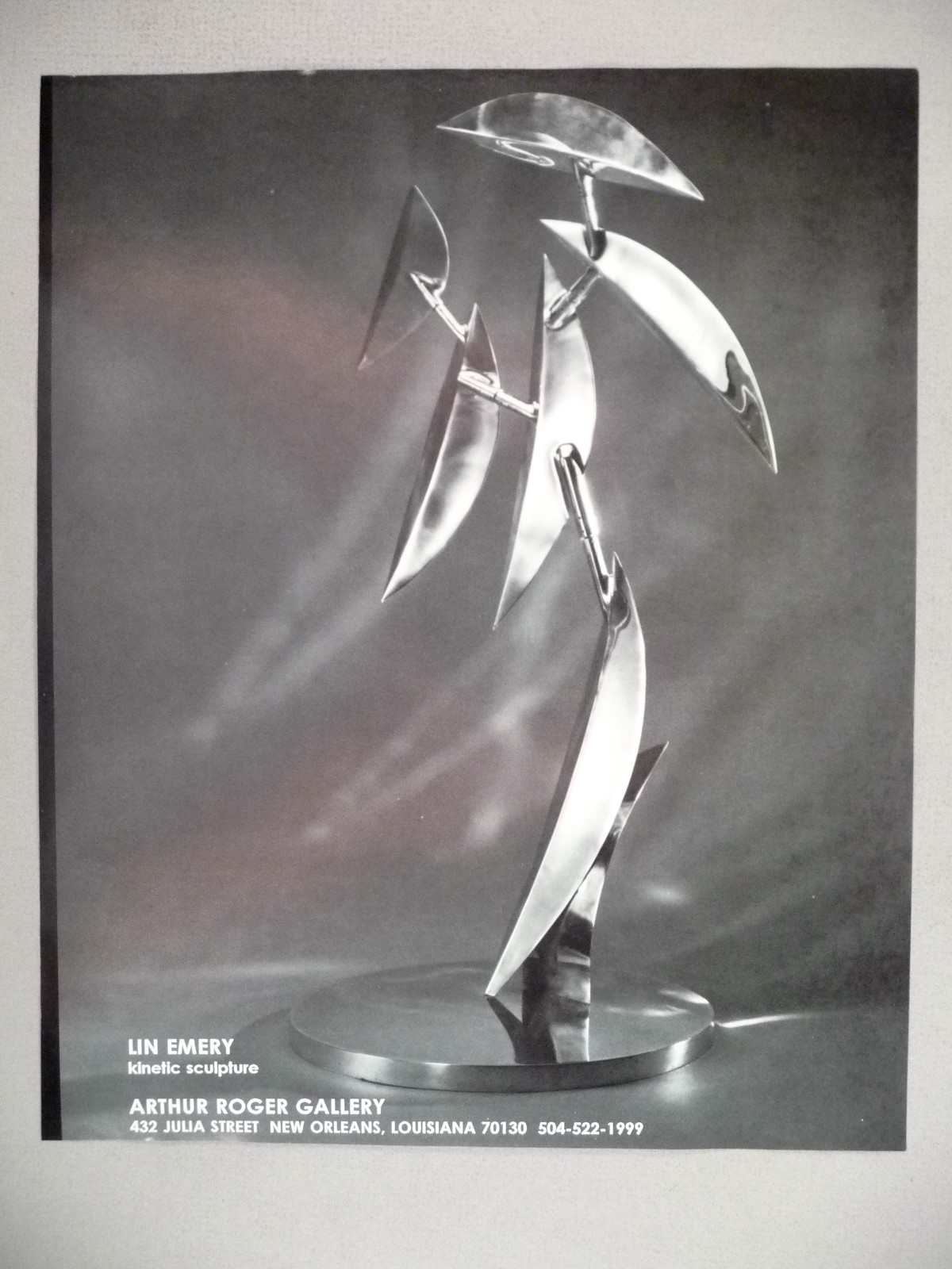 Lin Emery Art Gallery Exhibit PRINT AD - 1995 ~~ kinetic sculpture | eBay