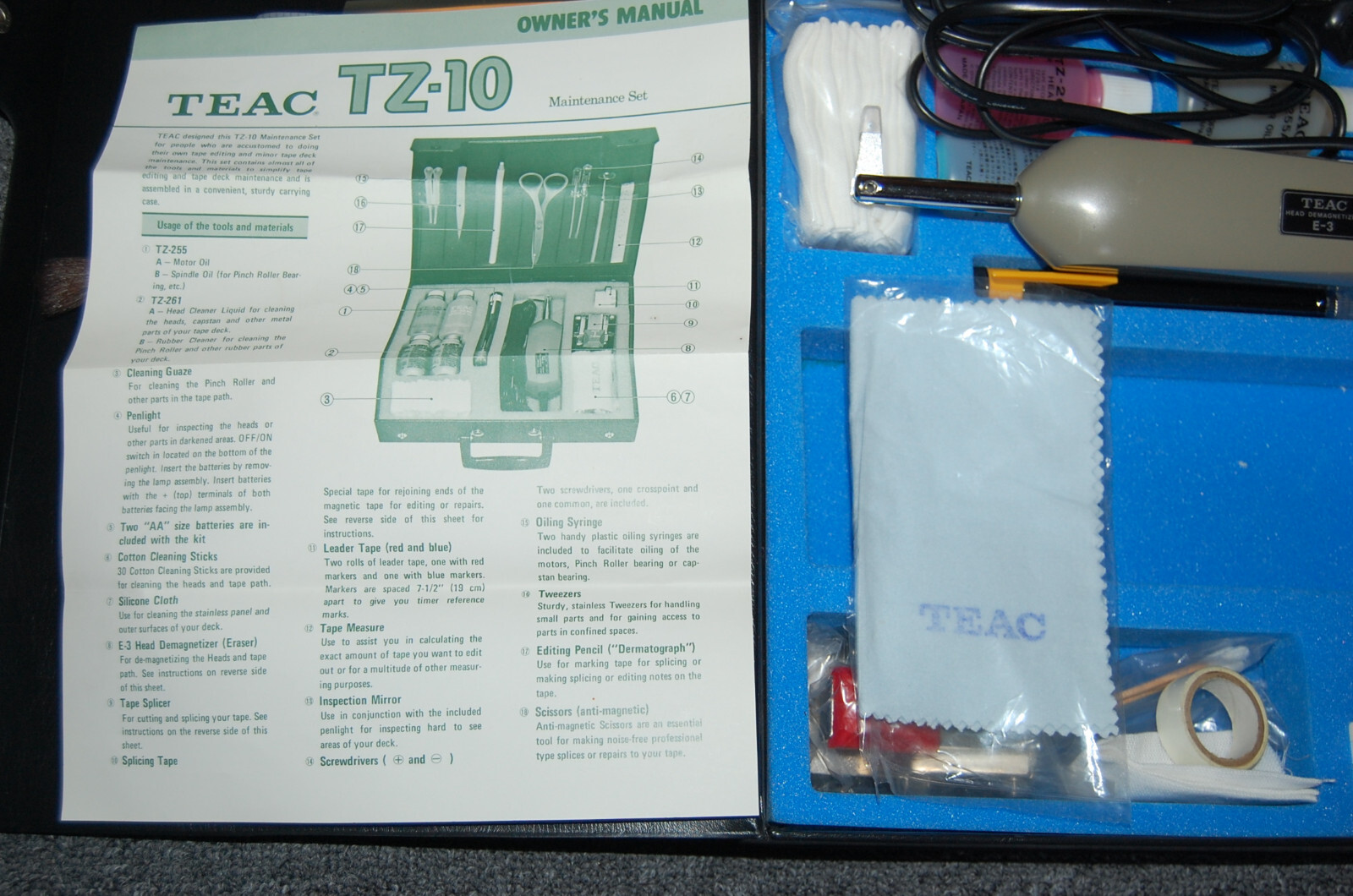 Teac TZ-10 Maintenance Set Reinigungsset im Handkoffer | eBay.de