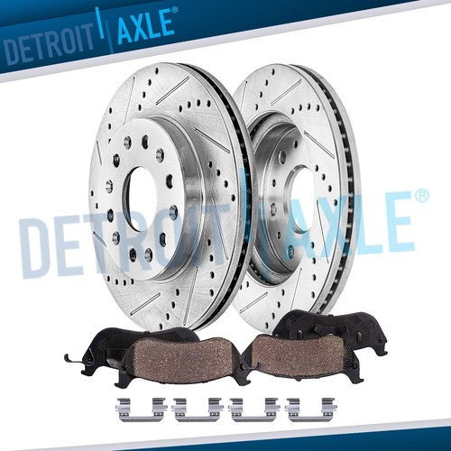 12.64" Front Drilled Rotors Brake Pads for Chevy Traverse Blazer Acadia ...