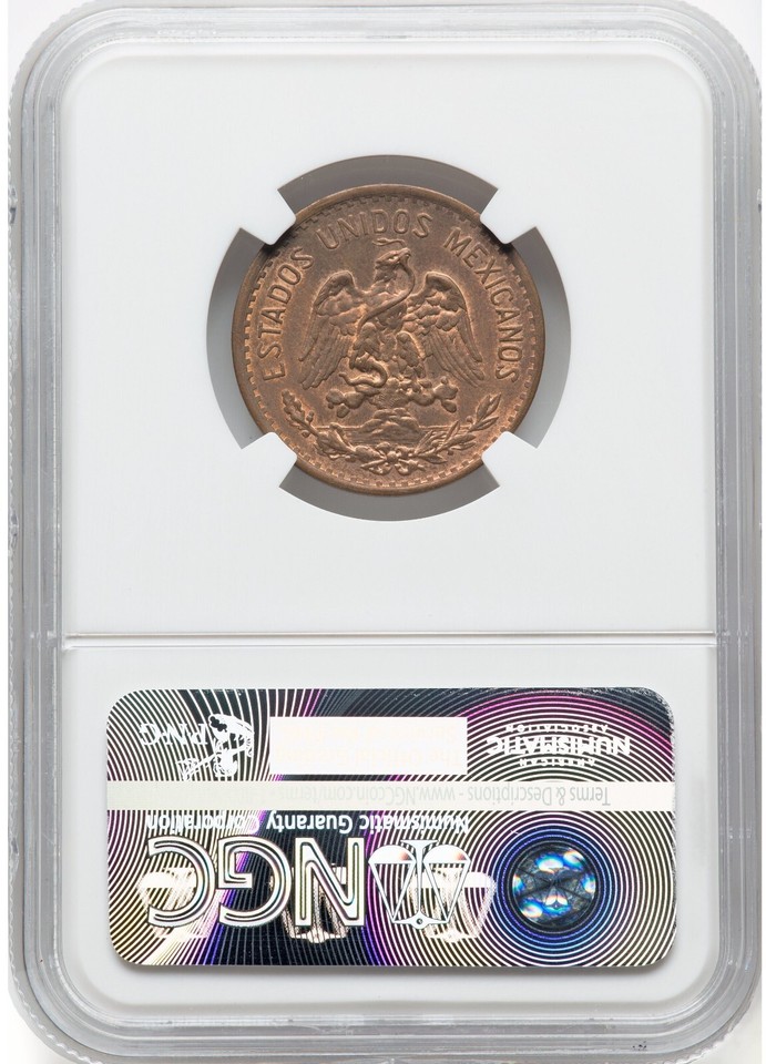 1920 Mo Mexico 2C NGC MS62 RB LOW MINTAGE! Sedwig World T Pedigree ...