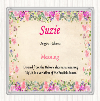 Suzie Name Meaning Drinks Mat Coaster Floral | eBay UK