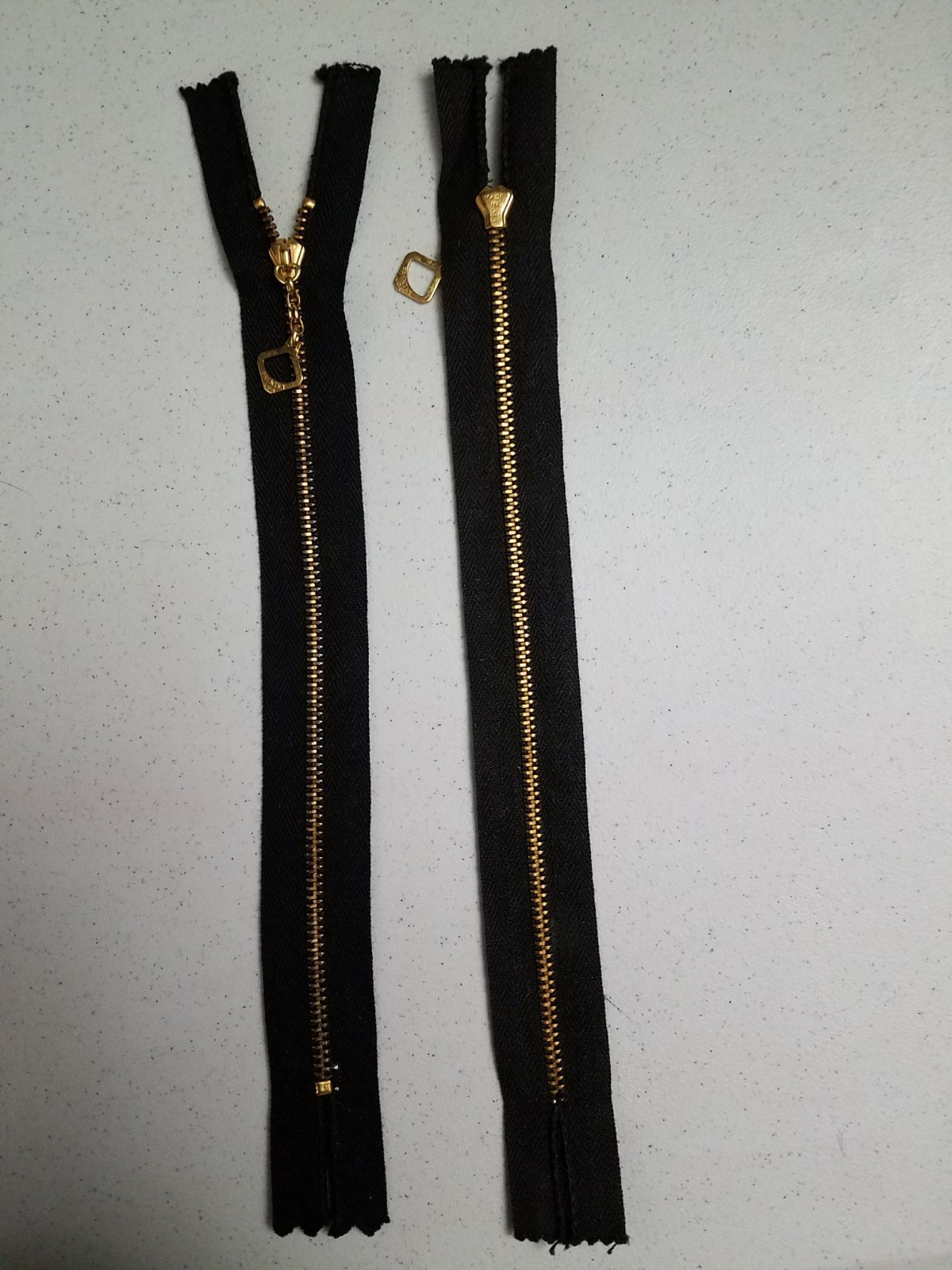 Vtg1912-82 "PRENTICE-USA"DIAMOND-BELL RING CHAIN ZIPPER#2Metal8"BRASS ...