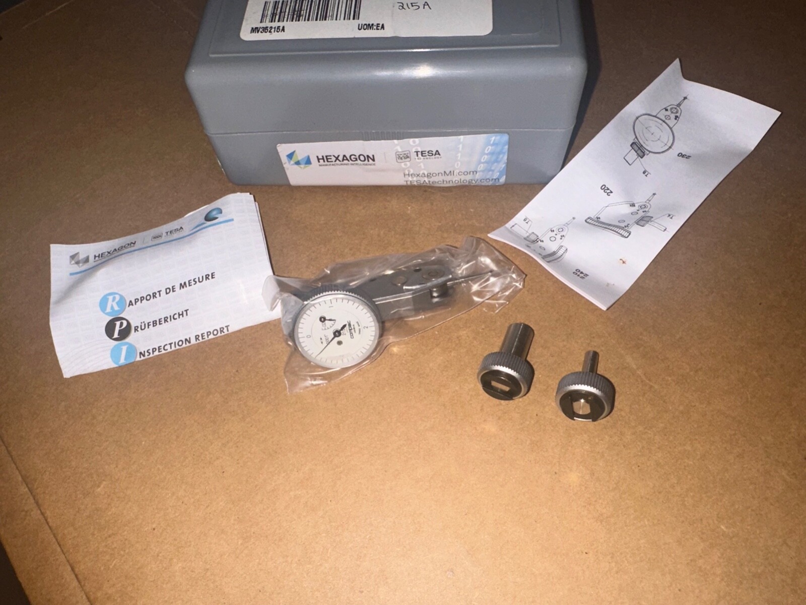 TESA Compac Lever Dial Test Indicator 1.063" Dial Dia .0001" Graduation ...