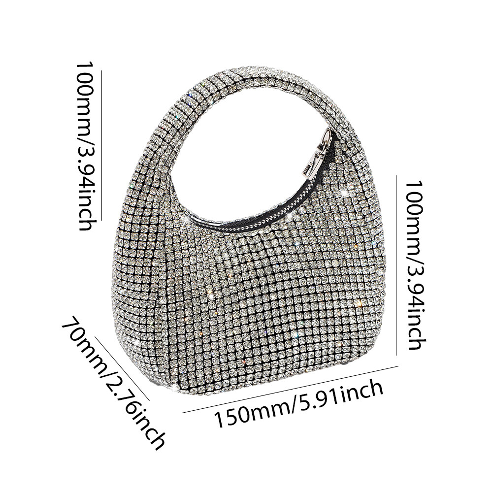 Women Shinny Handbags Versatile Rhinestone Purse Ladies Fashion Wallet ...