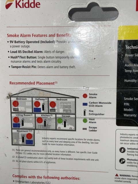 Kidde P9050 Battery Powered Photoelectric Smoke Alarm for sale online ...