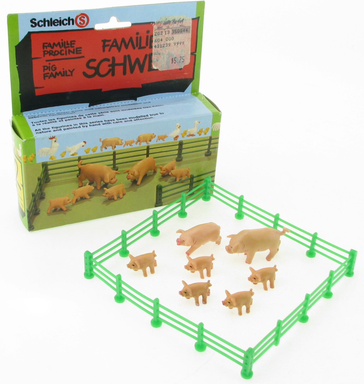 SCHLEICH 12730 Familie Schwein + Zaun in OVPBauernhof Tierfamilie Pig ...