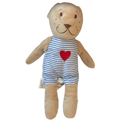 IKEA of Sweden Fabler Bjorn Teddy Bear Blue Striped Heart Plush 8.25 ...