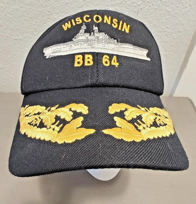 USS Wisconsin BB-64 Cap US Navy Adjustable Embroidered Hat Fast ...
