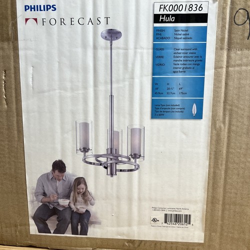 Philips Forecast FK0001836 Hula Chandelier, Satin Nickel | eBay