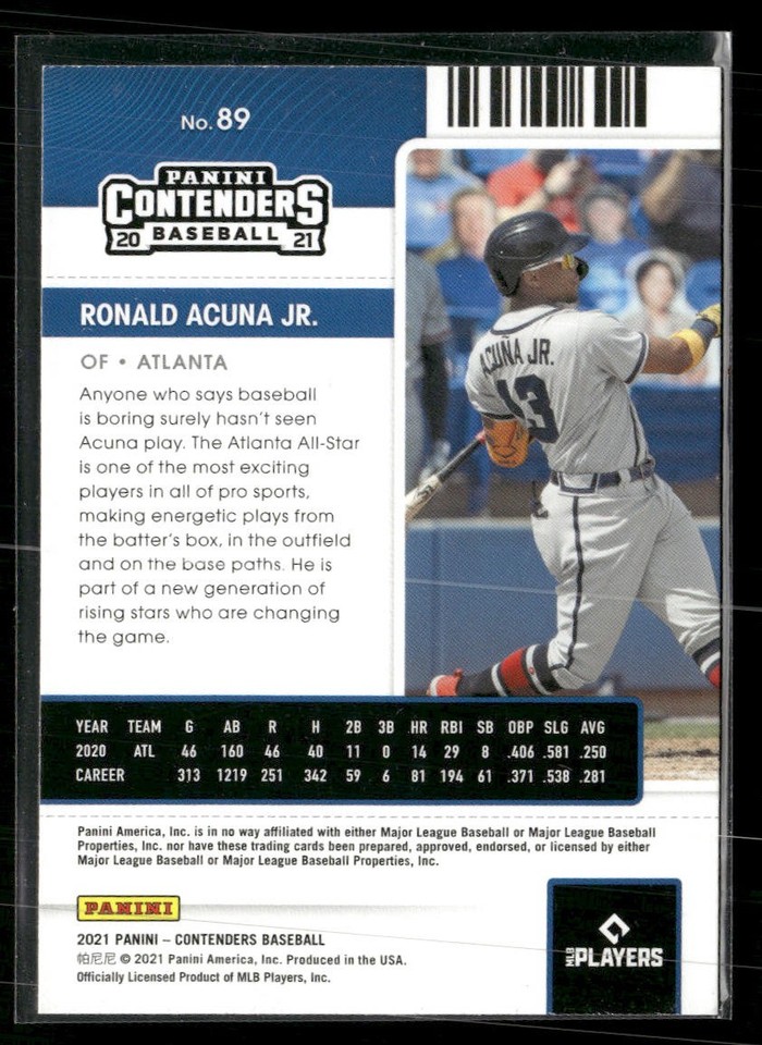 2021 Panini Contenders #89 Ronald Acuna Jr. | eBay
