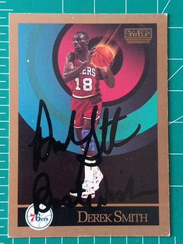 Derek Smith Autographed Signed 1990 Skybox Card #218 76ers LOUISVILLE ...