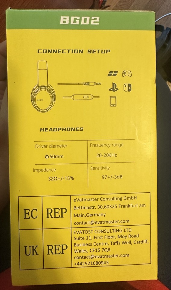 BINNUNE Wired Stereo Gaming Headset BG02 With Microphone Black Green 3.5mm (NEW) | eBay