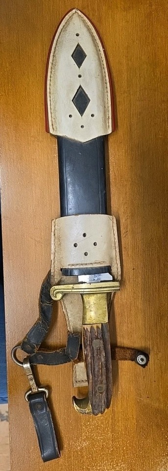 Vintage Germany Made Original Texas Hunter Dagger Eagle Antler Stag ...