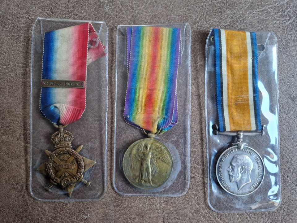 1914 Trio, Clasp & Plaque 8195 Sjt John Thomas Smith 1st Batt North ...