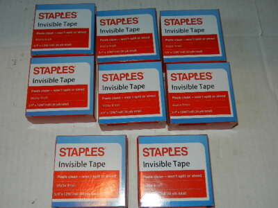 8 new roll of Staples Invisible Tape 3/4" x 1296" per roll ( 36 yards ...