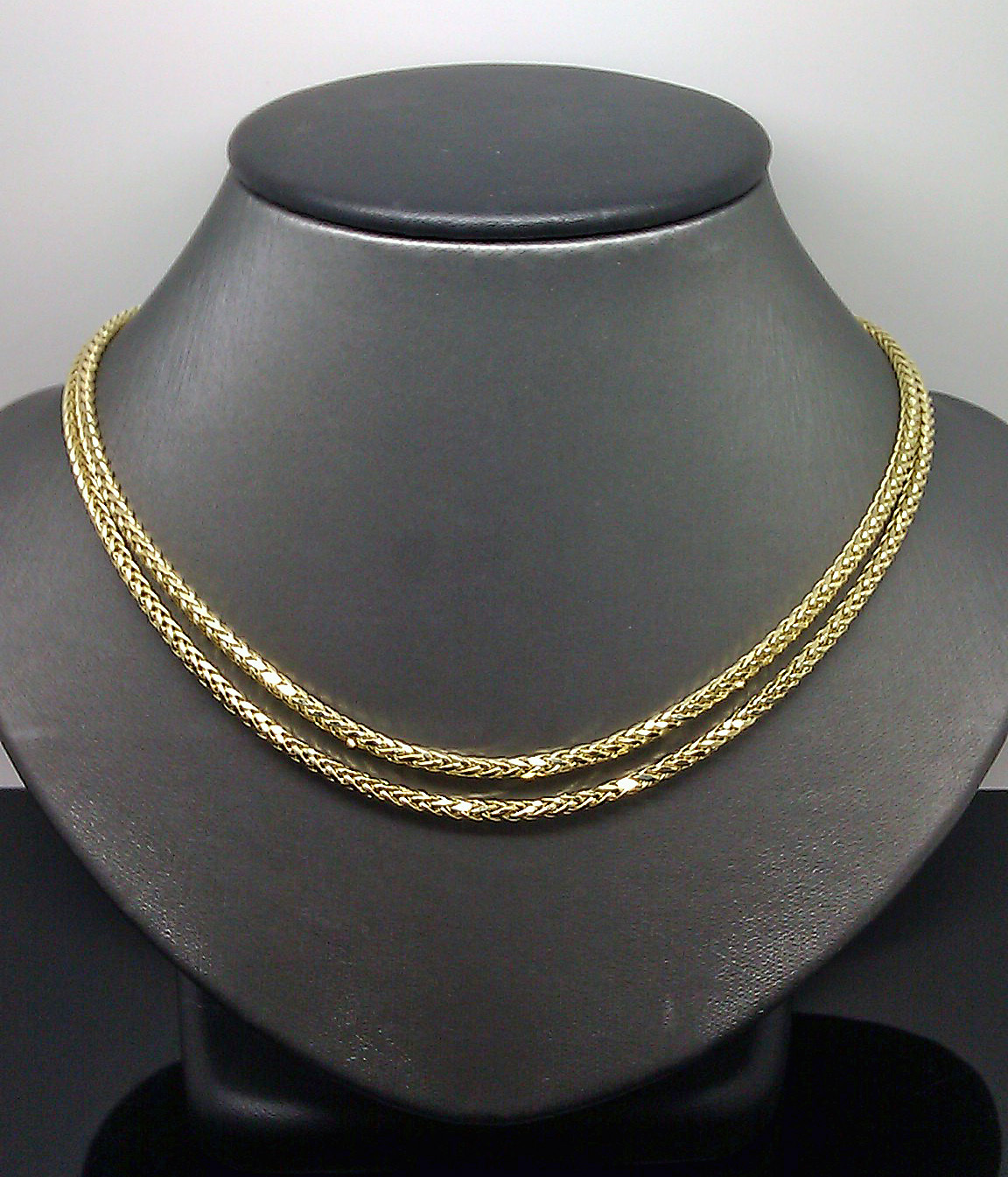 Real 10k Yellow Gold Palm Chain Necklace 3 mm 32". | eBay