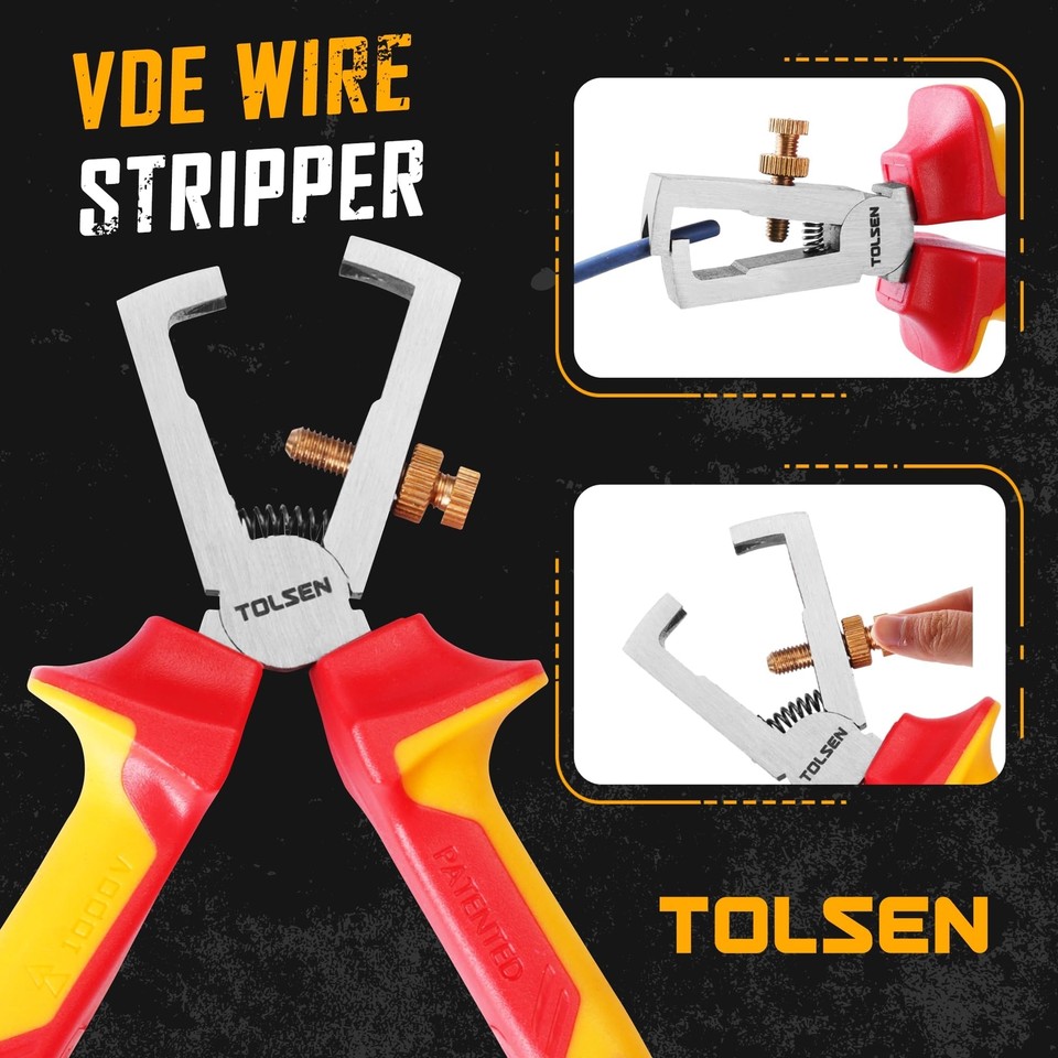 TOLSEN 11-Piece VDE Insulated Set 1000V Insulated Electrician Tool Set ...