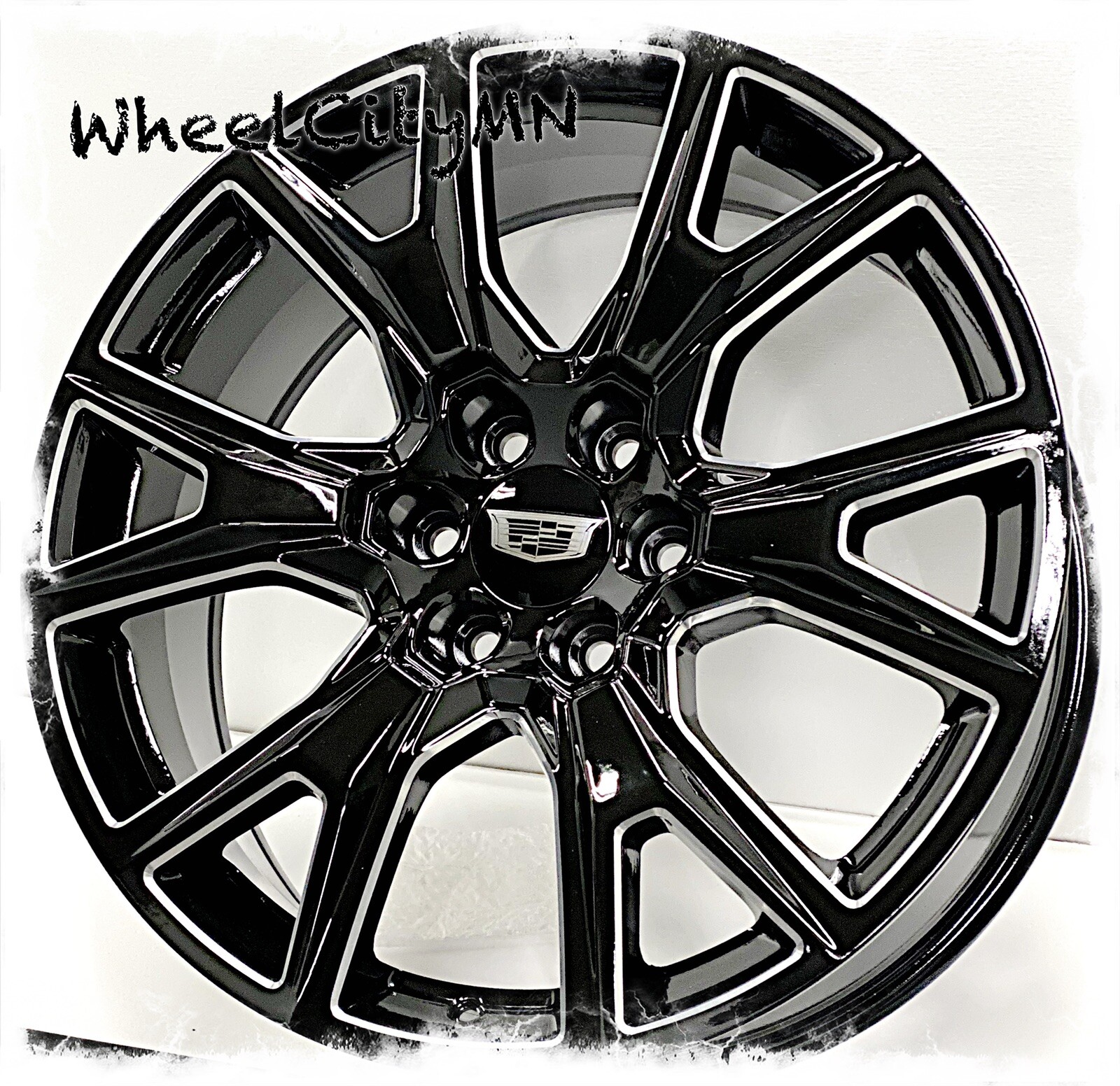 22" gloss black milled OE replica 84799387 wheels fits 2022 Escalade ...