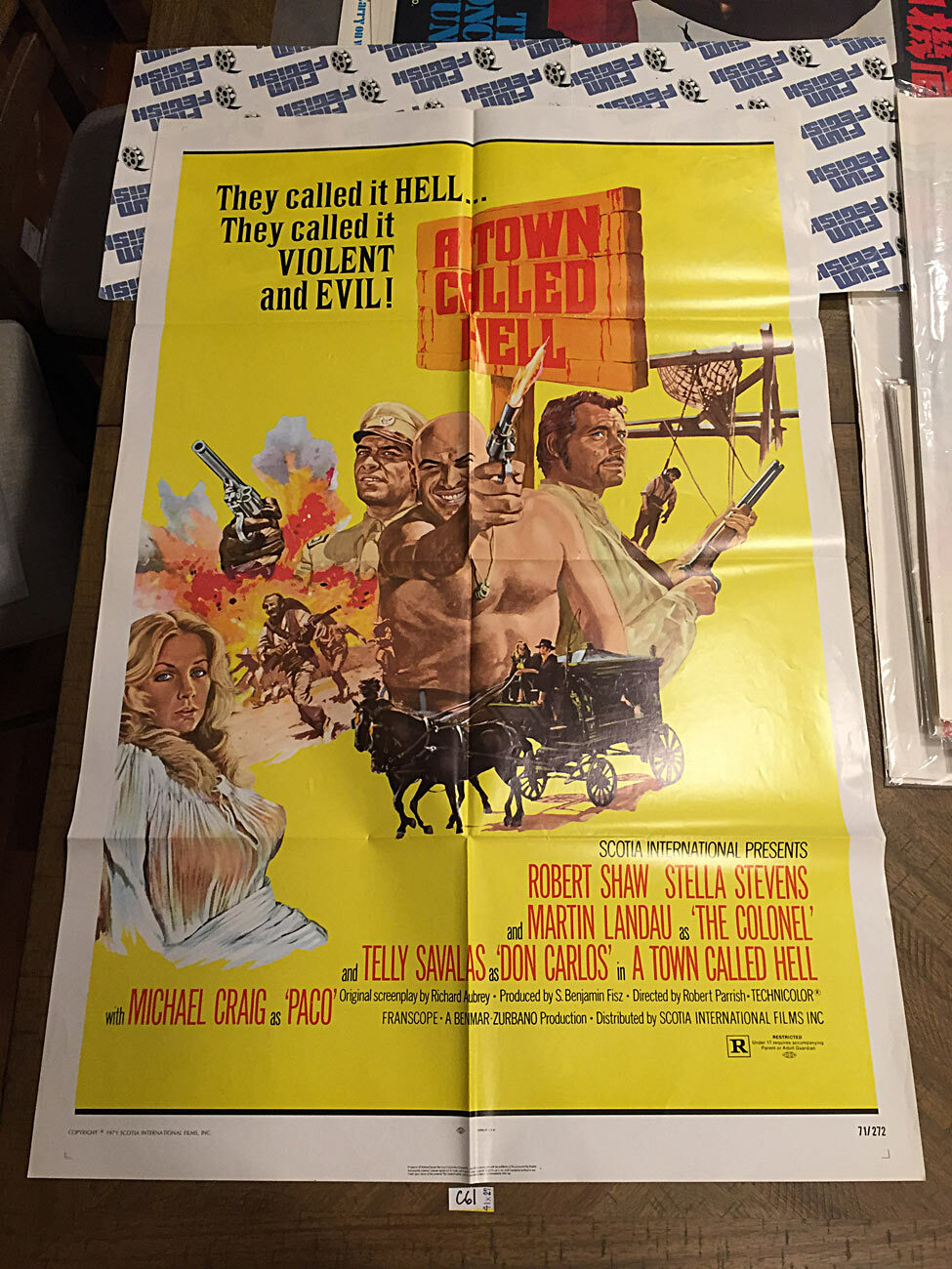 A Town Called Hell Original 27×41 Movie Poster 1971 Telly Savalas Robert Shaw 61 | eBay