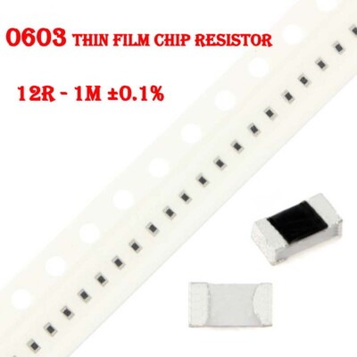 SMD/SMT 0603 ±0.1% Resistor Thin Film Chip Resistor Values 12R - 1M ...