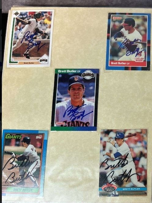 BRETT BUTLER AUTOGRAPHED LOT OF 6 BASEBALL CARDS + SIGNED INDEX CARD | eBay