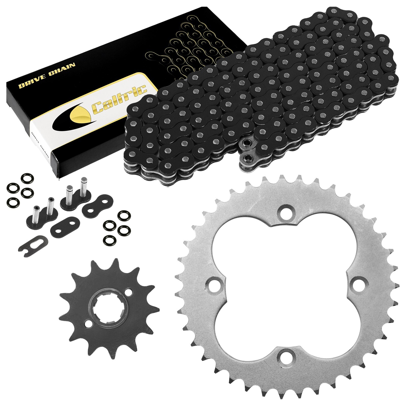 Black O-Ring Drive Chain & Sprockets Kit for Honda ATC250R 1986 ...