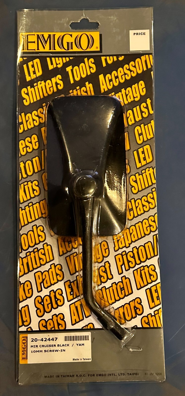 Emgo Universal Cruiser Mirror Stamped Steel, Black, 10mm Thread Either ...