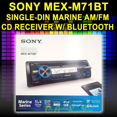 SONY MEX-M71BT MARINE CD RECEIVER iPHONE iPAD iPOD EQ AUX USB REMOTE ...