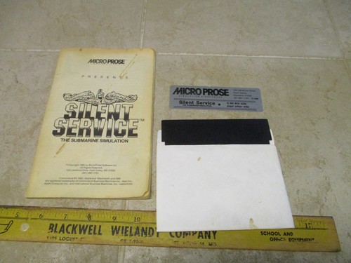 1985 VTG Silent Service Commodore 64 C64 C128 MicroProse 48k Atari 8 ...