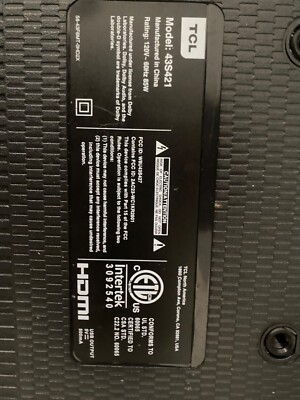 TCL roku 4k tv parts 43S421 | eBay