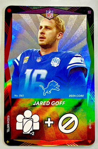 2024 UNO Elite 4 Color Foil Wild Card Jared Goff NFL Detroit Lions #65 ...