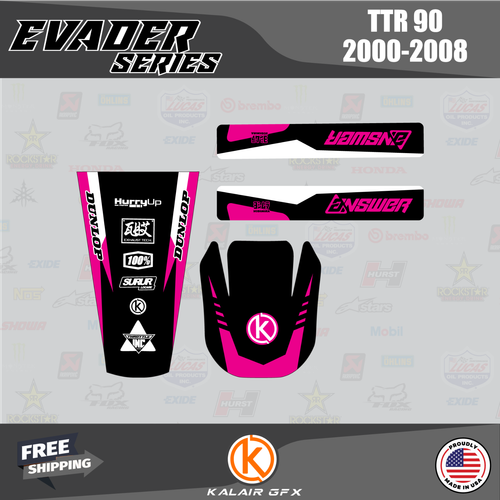 Graphics Kit for Yamaha TTR90 (2000-2008) TTR 90 Evader Series - Pink ...