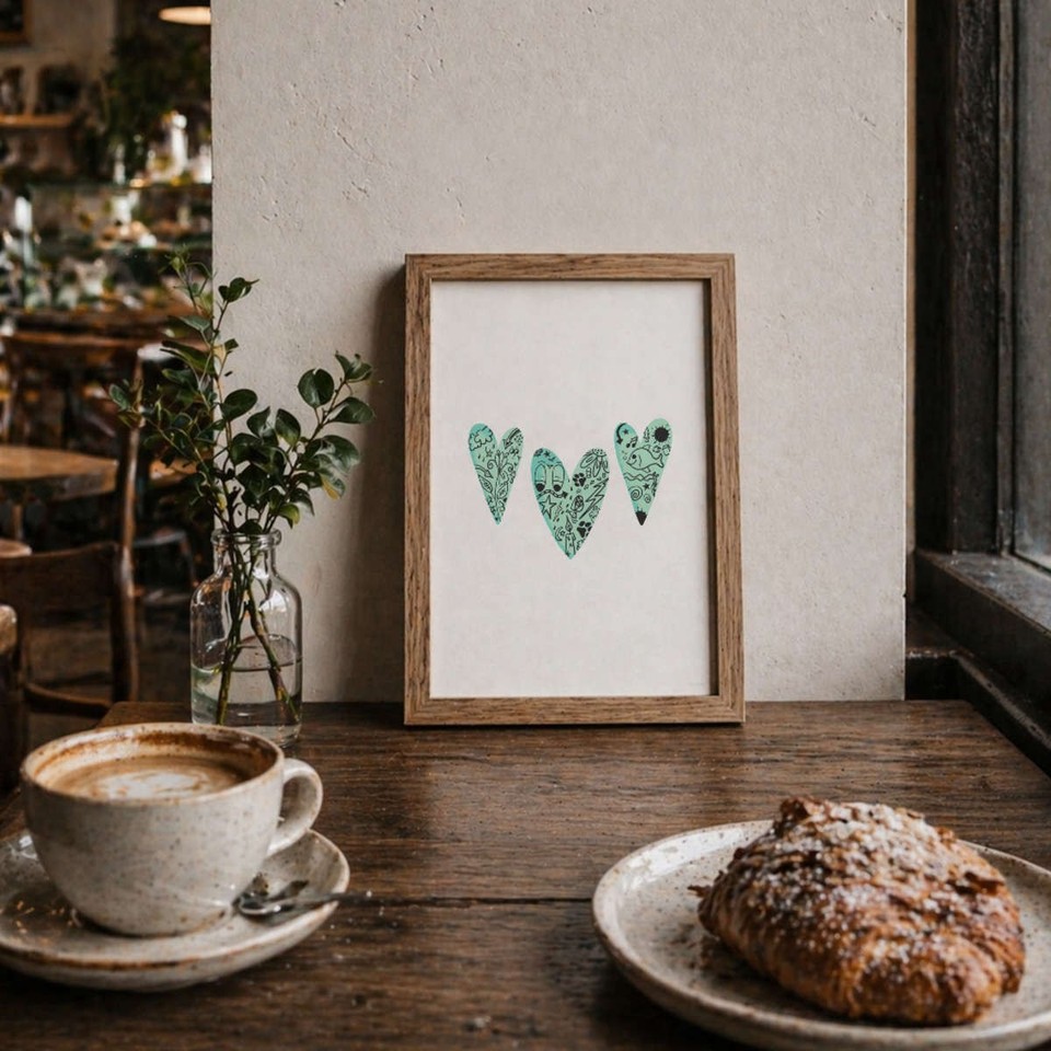 'Doodle Hearts' Wall Art Poster Prints (PP054282) | eBay UK