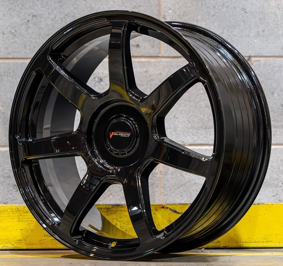 19" VW Caddy 2005-2025 Velocity VC5 Gloss Black 8.5j Alloy Wheels X4 ...