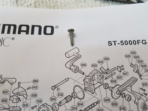 Shimano Sustain 5,6000FB, Stradic 5,6000FG+16 Reels Bail Arm Screw Part ...