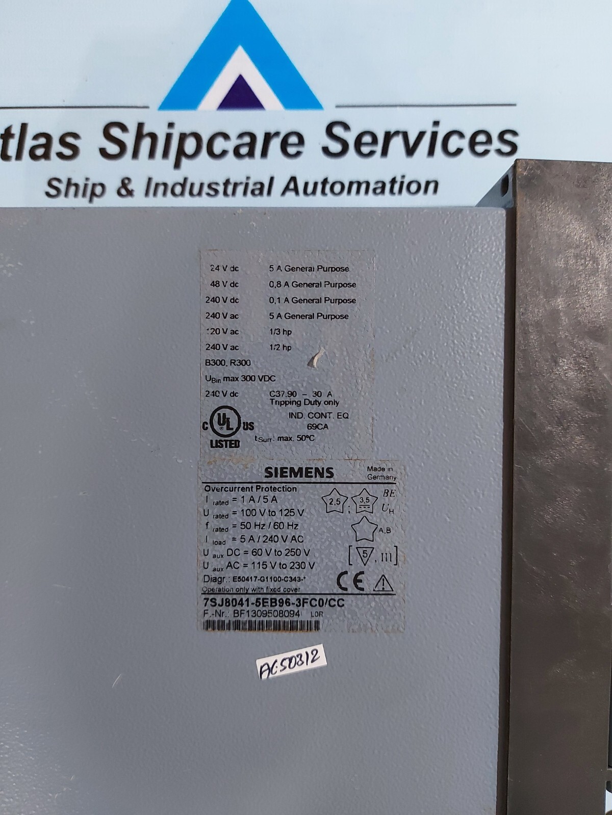 SIEMENS 7SJ8041-5EB96-3FC0/CC OVERLOAD PROTECTION RELAY | eBay