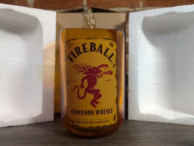 Fireball Cinnamon Whisky Promotional Cut Bottle Tip Jar Coin Bank Vase ...