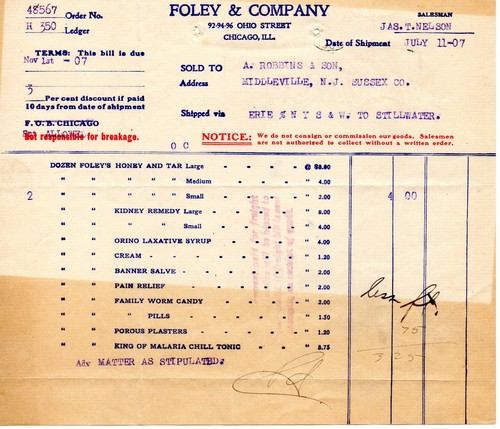 July 11, 1907 Foley & Company Chicago paper invoice | eBay