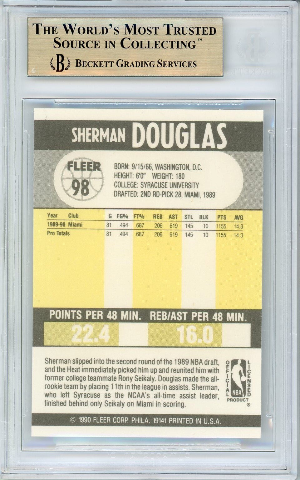 1990-91 Fleer - #98 Sherman Douglas (RC) for sale online | eBay