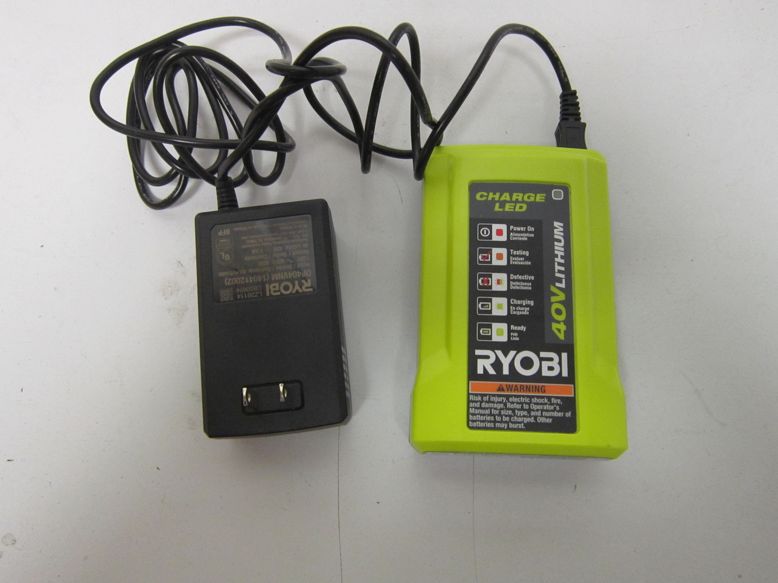 Ryobi RY401011VNM 40V. Lithium Battery Charger OP404 HM-140181001 for ...