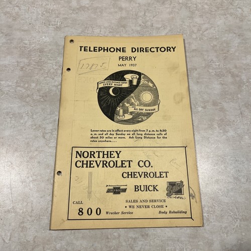 Perry Iowa Telephone Directory May 1937 Northwestern Bell | eBay