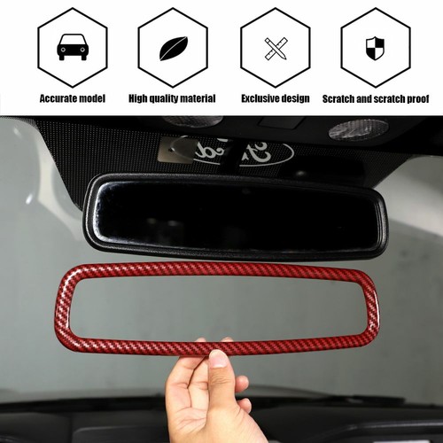 For Ford F150&Mustang Red Carbon Fiber Rearview Mirror Cover Trim ...