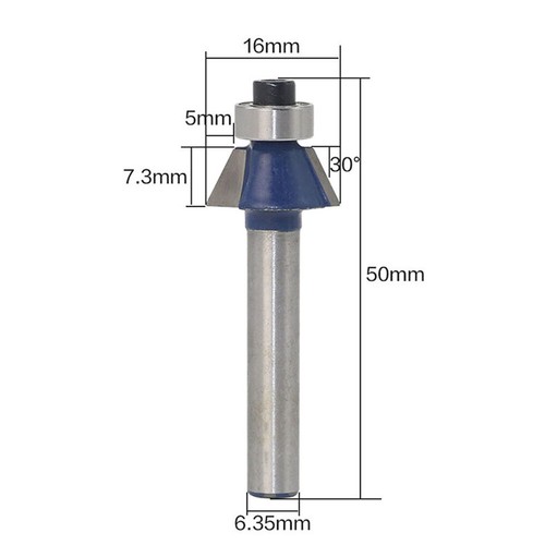 1Pc 1/4" Shank 30 Degree Glue Well Bevel Trim Router Bit Woodworking ...