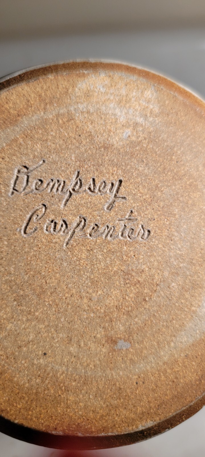 VINTAGE ORIGINAL DEMPSEY CARPENTER SIGNED STONEWARE POTTERY VASE | eBay